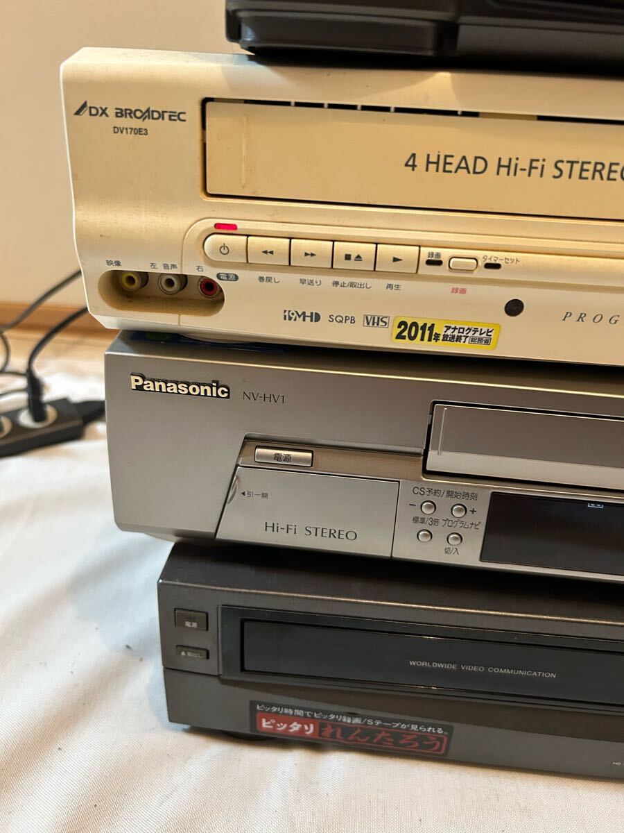 【全体的に状態が悪い】現状品 ビデオデッキ まとめ 7点 セット Panasonic NV-HV1 NV-FX10 NV-H55 DMR ...