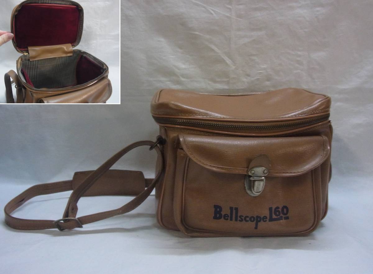 ビンテージ★【Bellscope】L60 映写機用 肩かけバッグ★中身無 バッグのみ★アンティーク レトロ★ショルダーバッグ キャメル カメラ ...