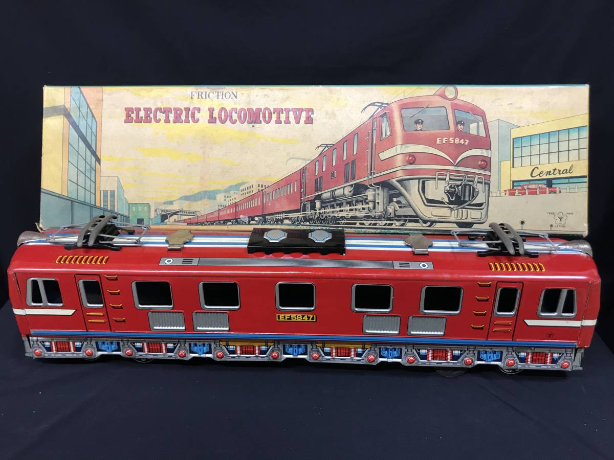 03404022 米澤玩具 ヨネザワ YONEZAWA 電車 FRICTION ELECTRIC LOCOMOTIVE EF5847 ブリキ 昭和 レトロ ビンテージ 日本製 玩具 おもちゃの ...