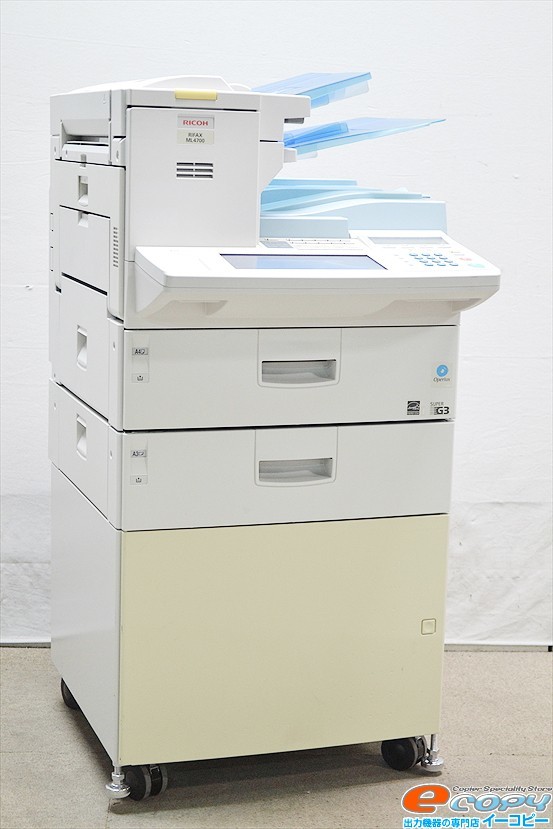 中古A3業務用FAX 簡易コピー機能付 RICOH リコー RIFAX ML4700 16640枚 専用台付 の落札情報詳細| ヤフオク落札 ...