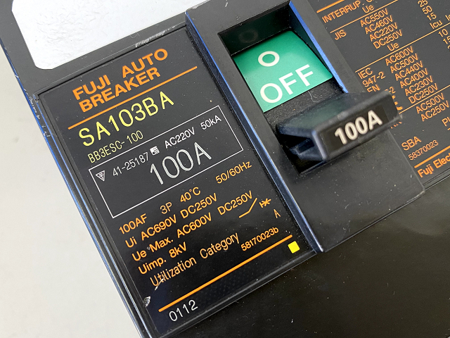 F039 SA103BA 3P 100A AC220V 富士電機 オートブレーカー ジャンクの落札情報詳細 - Yahoo!オークション落札価格検索 オークフリー