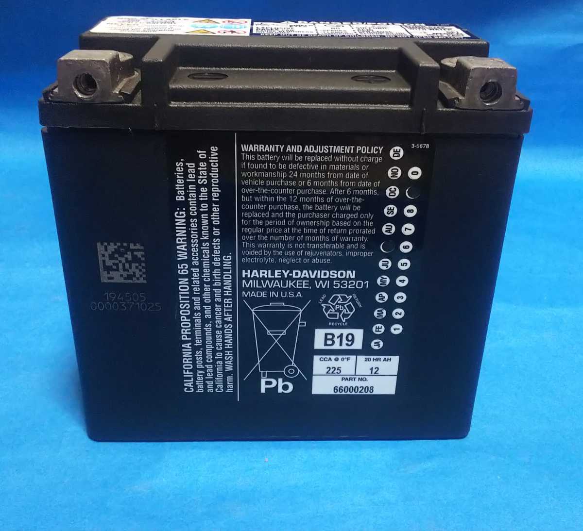 保障付き再生バッテリー★2019年製★ハーレーダビッドソン純正★66000208★旧型番65958-04Bの落札情報詳細 - Yahoo ...