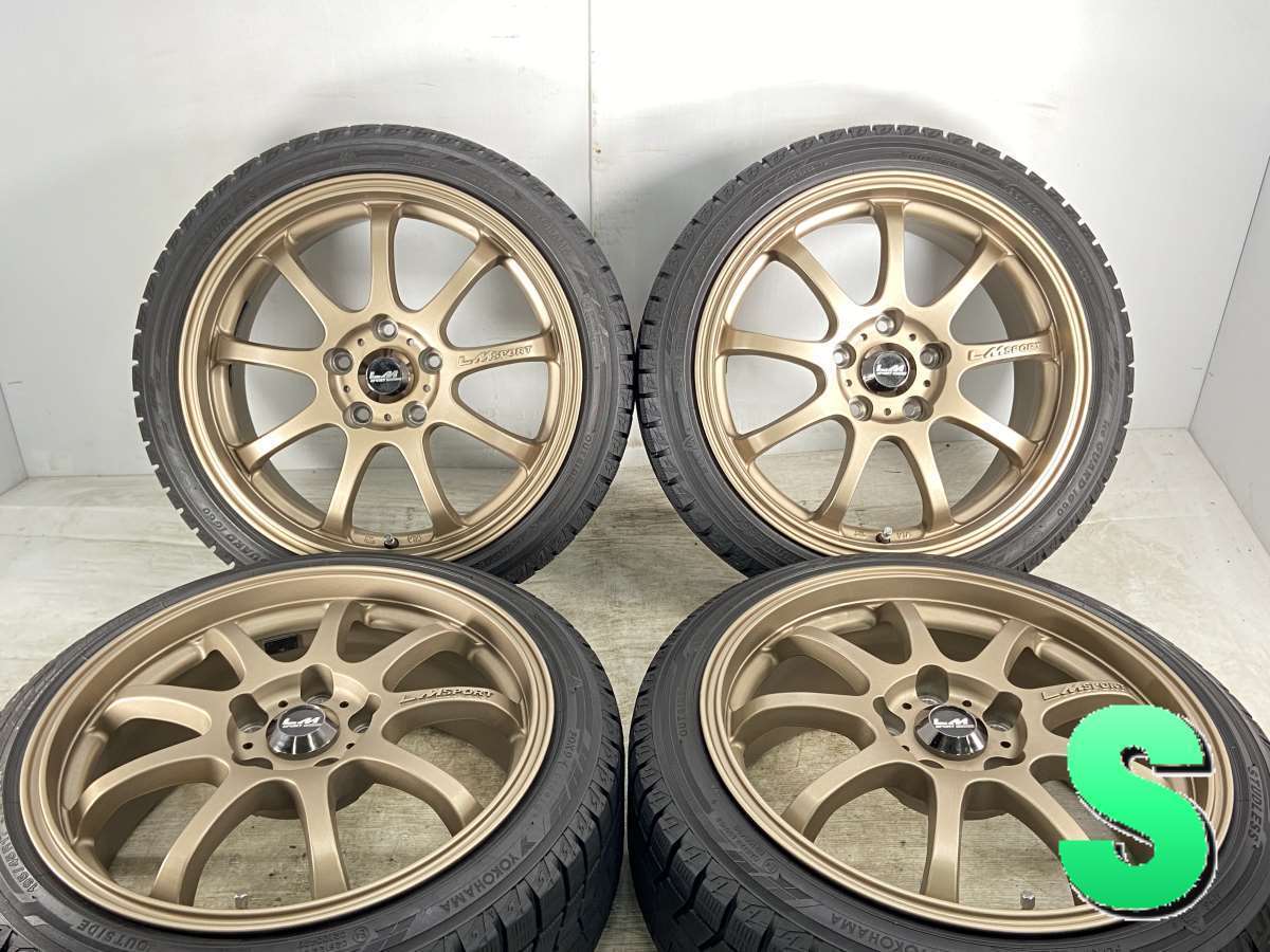 【送料無料】中古タイヤ スタッドレスタイヤ ホイールセット 4本セット 195/45R17 レアマイスター 17x7.5 50 114.3-5 ...