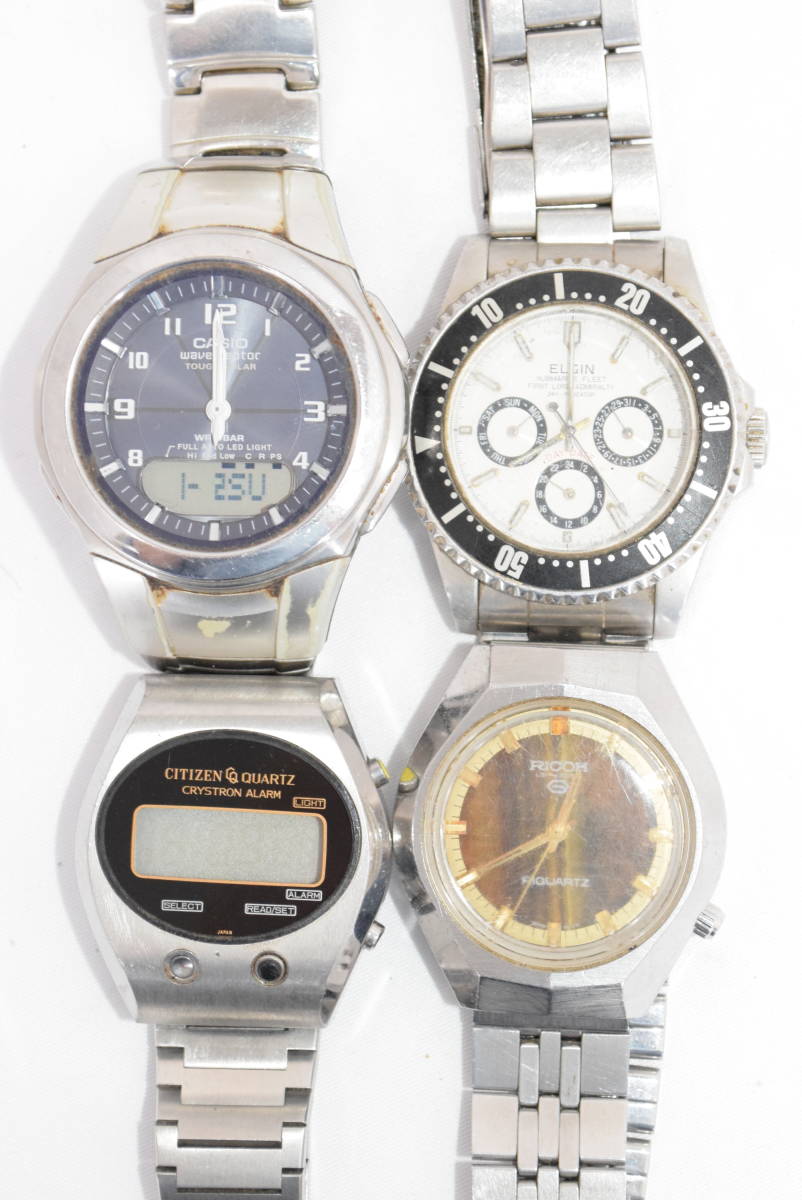 U★ELGIN エルジン M-024 RICOH リコー 572004 CITIZEN シチズン 4-095588 など 腕時計 4点まとめ★ ...
