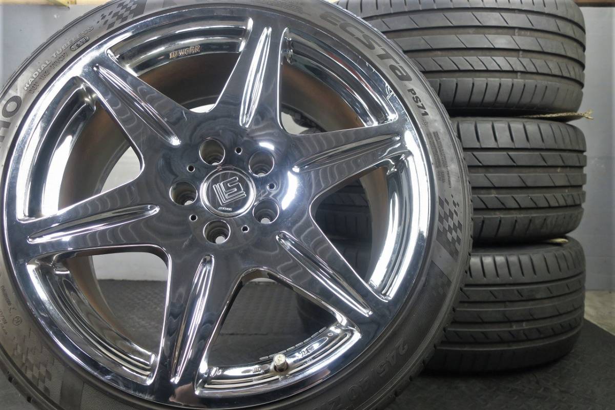 【傷や汚れあり】大人気♪WORK ワーク LS406 MONO♪245/40R19♪8.5J+42♪バリ山付♪アルファードヴェルファイア ...