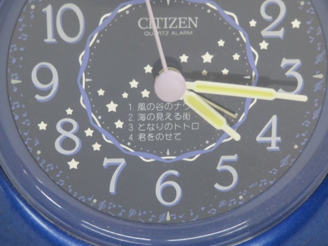 【傷や汚れあり】★★CITIZEN 目覚まし時計 Melody Box ブルー アナログ シチズン メロディーボックス アラームクロック 置 ...