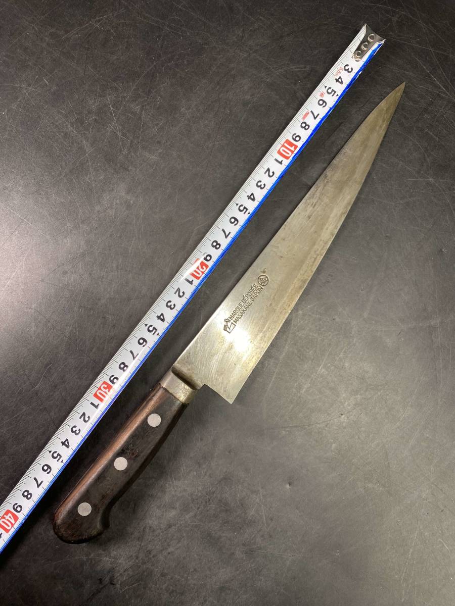 【やや傷や汚れあり】3＃H1c/6457 源正金 MASAKANE マサカネ 牛刀 洋包丁 現状/未確認 定形外350/60サイズの落札情報詳細 - ヤフオク落札価格検索 オークフリー