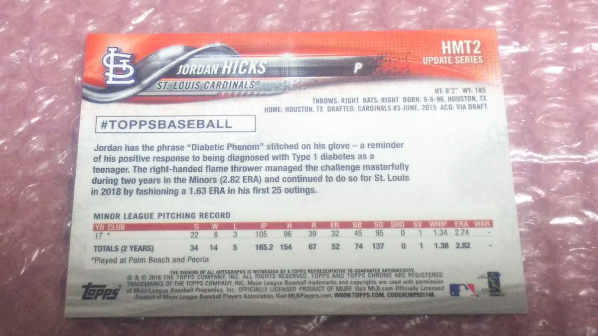 【目立った傷や汚れなし】2018 Topps Chrome Update Refractor Autograph HMT2 Jordan ...