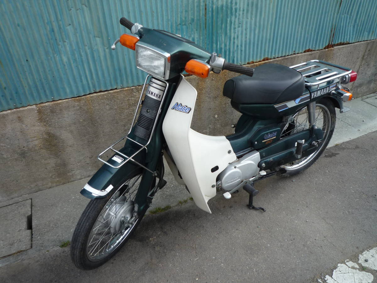 【傷や汚れあり】 青森から 希少車 ヤマハ メイト 80 デラックス YAMAHA Mate 80 DELUXE V80 走行 6136km 2サイクル 2ST バッテリー無 始動確認済みの ...
