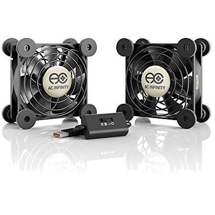 【未使用】AC Infinity MULTIFAN S5 静音 2台1組 80mm USB Fan 冷却ファン UL認定済み 受信機 DVR ...