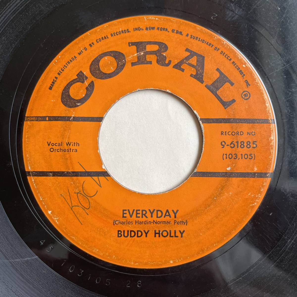 【傷や汚れあり】USorg BUDDY HOLLY ’57年 Everyday / Peggy Sue ロカビリー歴史的名盤 バディホリーの ...