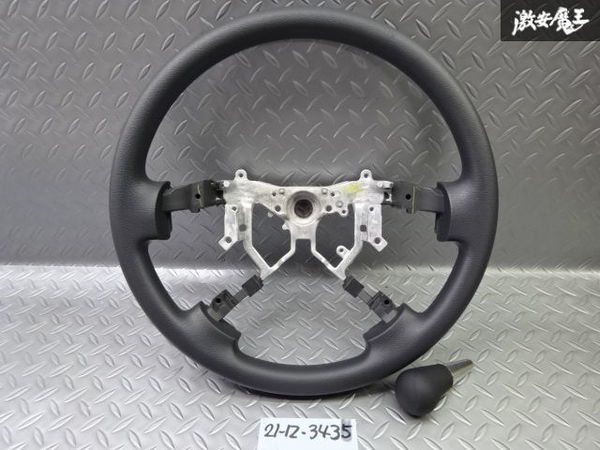 【やや傷や汚れあり】新車外し トヨタ純正 200系 ハイエース ウレタン ステアリングホイール ハンドル シフトノブ ノーマル 純正戻し