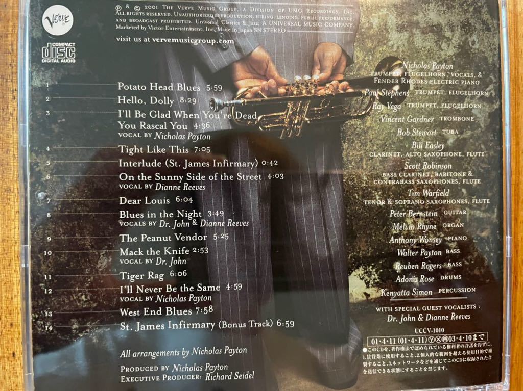 【目立った傷や汚れなし】CD NICHOLAS PAYTON / DEAR LOUISの落札情報詳細 - Yahoo!オークション落札価格検索 ...