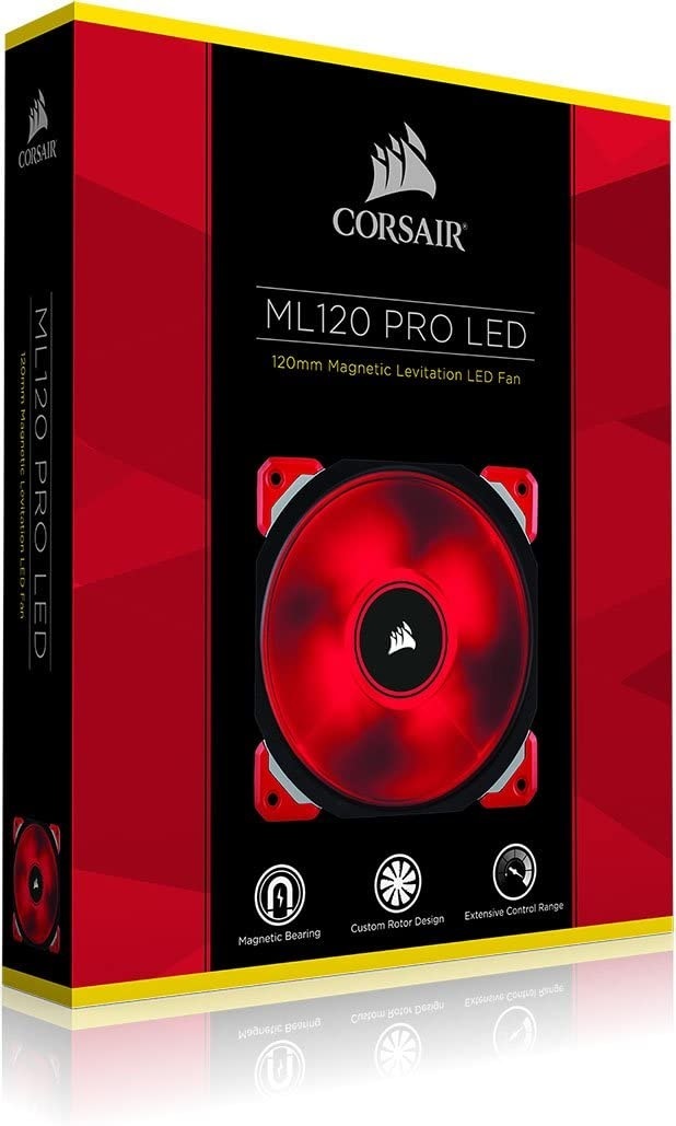 【未使用】Corsair ML120 Pro LED(RED LED) PWM(4Pin) PCケースファン [FN1043 CO ...