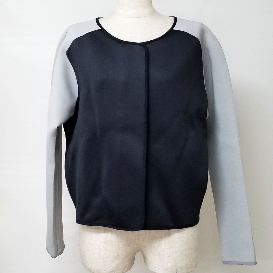 【目立った傷や汚れなし】美品 KBF アーバンリサーチ バイカラーボンディングジャケット グレー/ブラック【サイズONE】衿なし No.7409の落札情報詳細 - ヤフオク落札価格検索 オークフリー