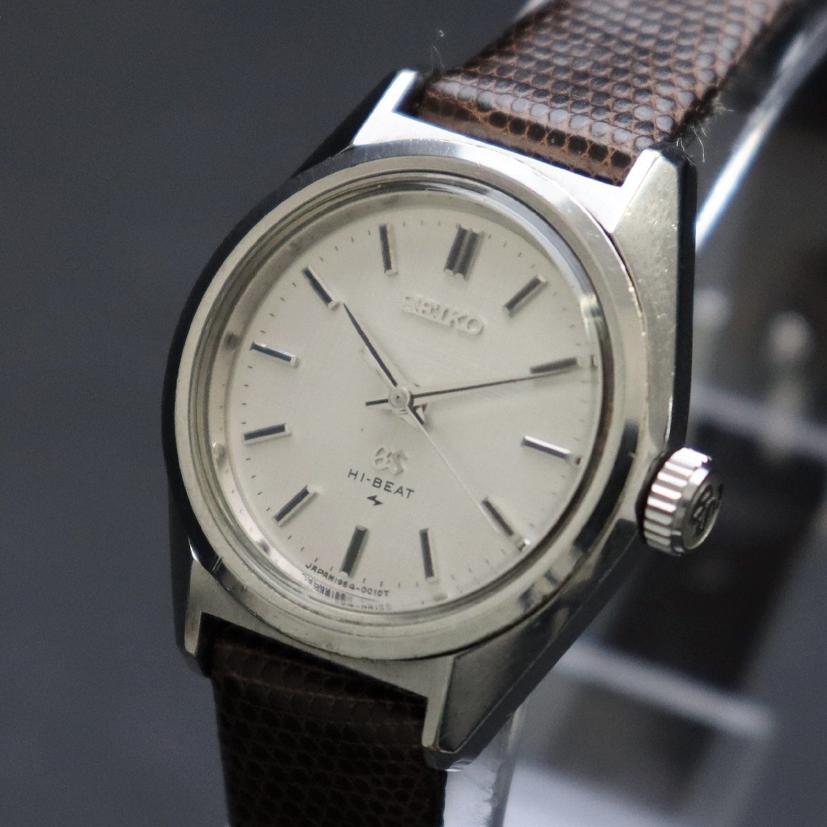 【目立った傷や汚れなし】超希少 婦人用グランドセイコー Grand Seiko Hi-BEAT 手巻き 1964-0010 シルバー絹目文字盤 ...