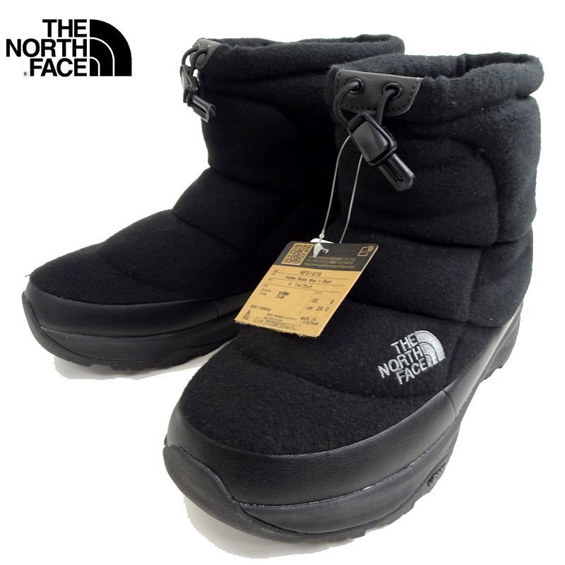 【未使用】 THE NORTH FACE ノースフェイス 保温 高機能THERMOLITE 撥水ウール ヌプシ ショートブーツ 中綿シューズ NF51979 K 26 059 out1819c ...