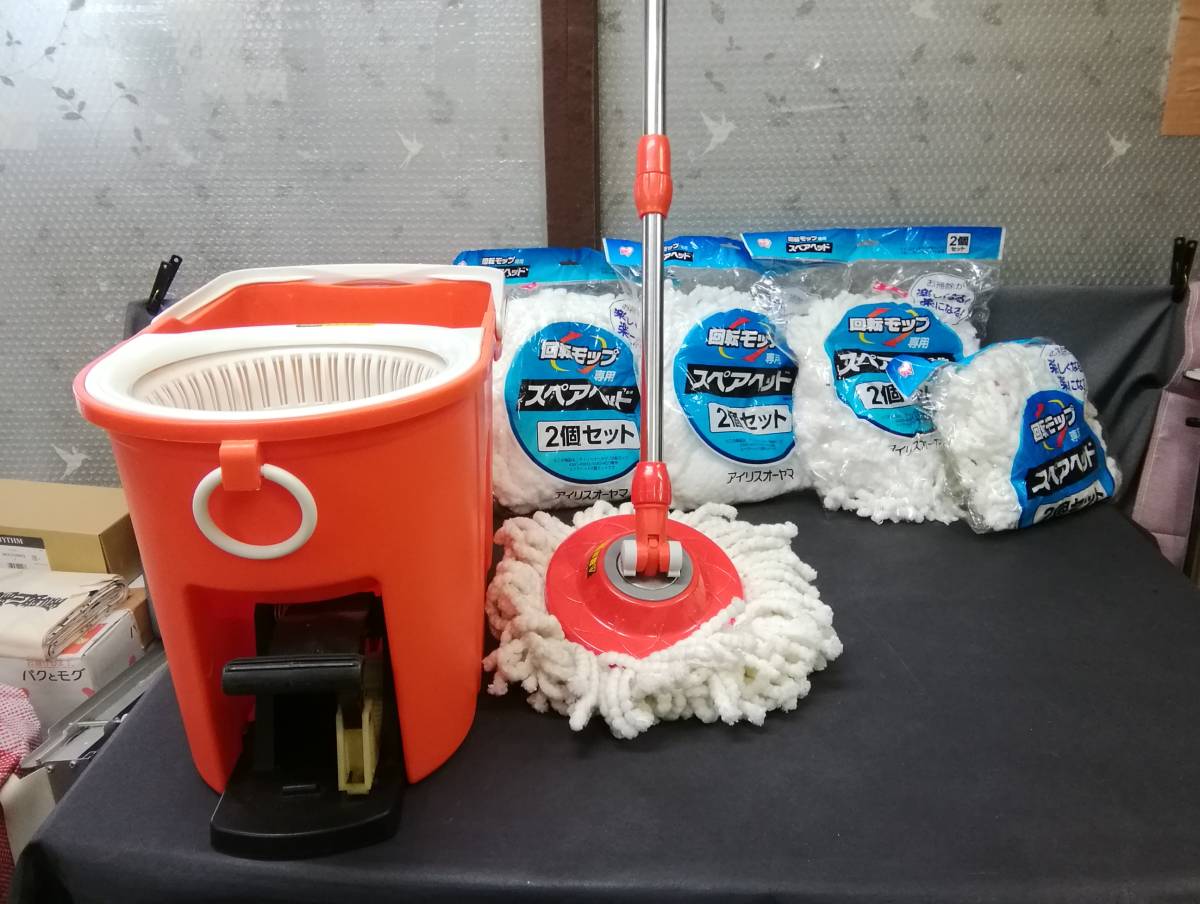 【目立った傷や汚れなし】MTH7255 アイリスオーヤマ 回転モップ 足踏みタイプ 回転モップ用スペアヘッド KMO-K2P 9個セット オレンジ の落札情報詳細| ヤフオク落札価格情報 オークフリー