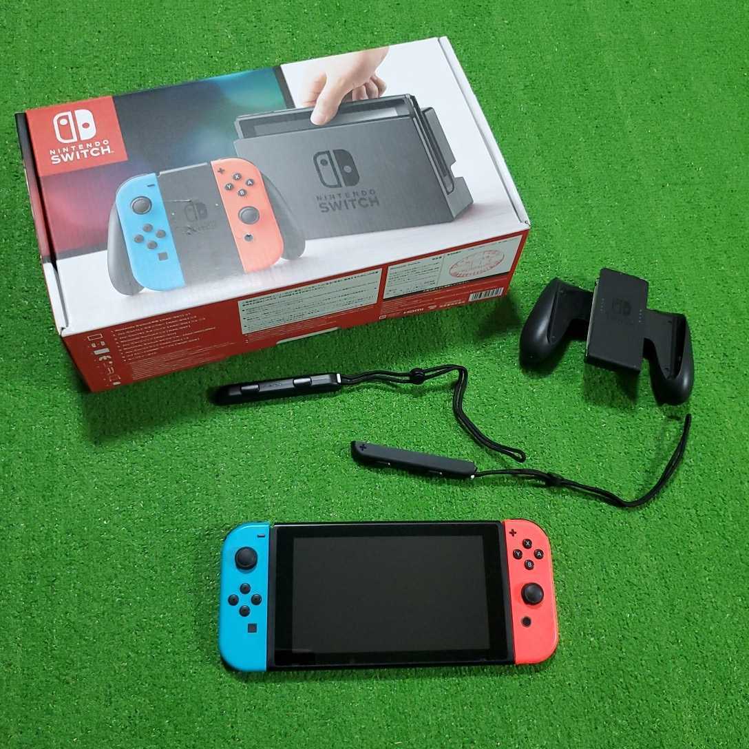 【やや傷や汚れあり】ニンテンドースイッチ Nintendo Switch 本体 HAC-001 Joy-Con ジョイコン HAC-016 HAC-015 ネオンレッド ネオンブルー ...