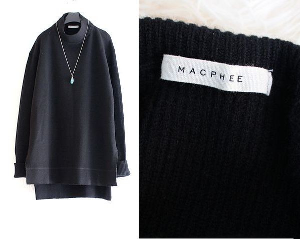 【やや傷や汚れあり】トゥモローランド MACPHEE マカフィー☆ウール100％前後生地違いチュニック丈のブラックニットの落札情報詳細 - ヤフオク落札価格検索 オークフリー
