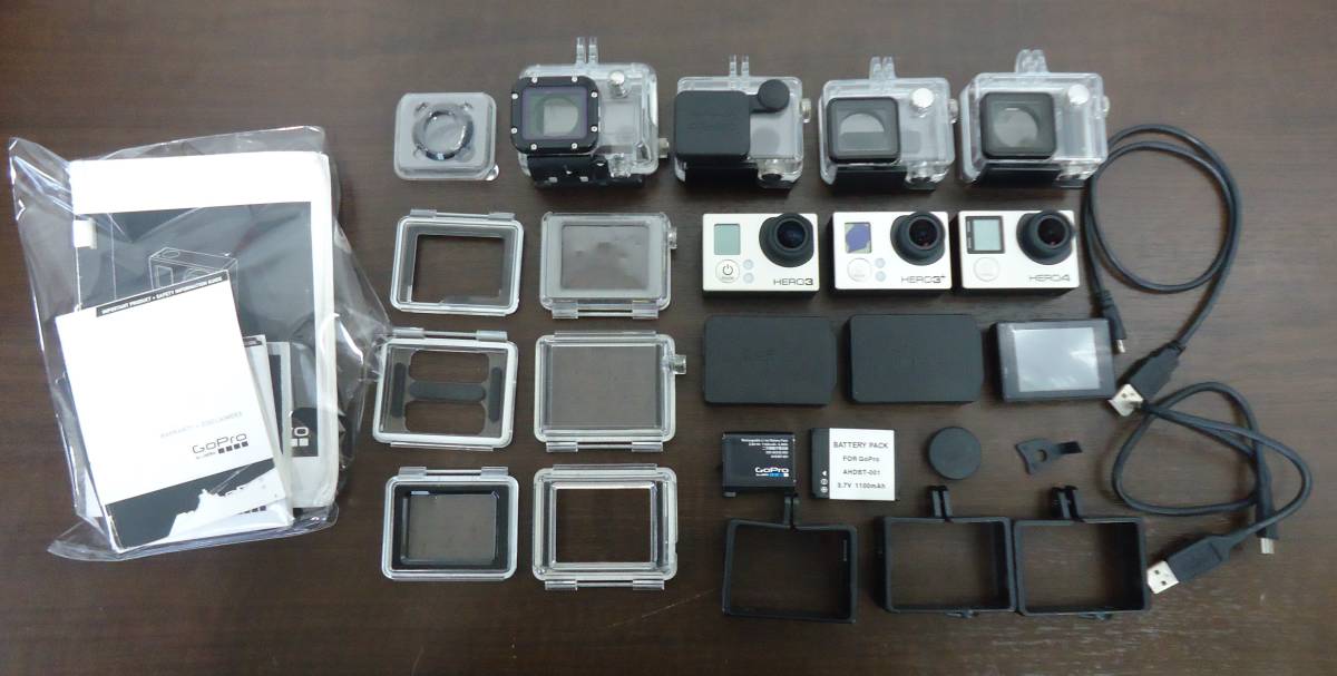 【傷や汚れあり】【格安スタート】★GoPro Hero3 Hero3+ Hero4 ALCDB-301 ABPAK-301×2 ハウジング ...