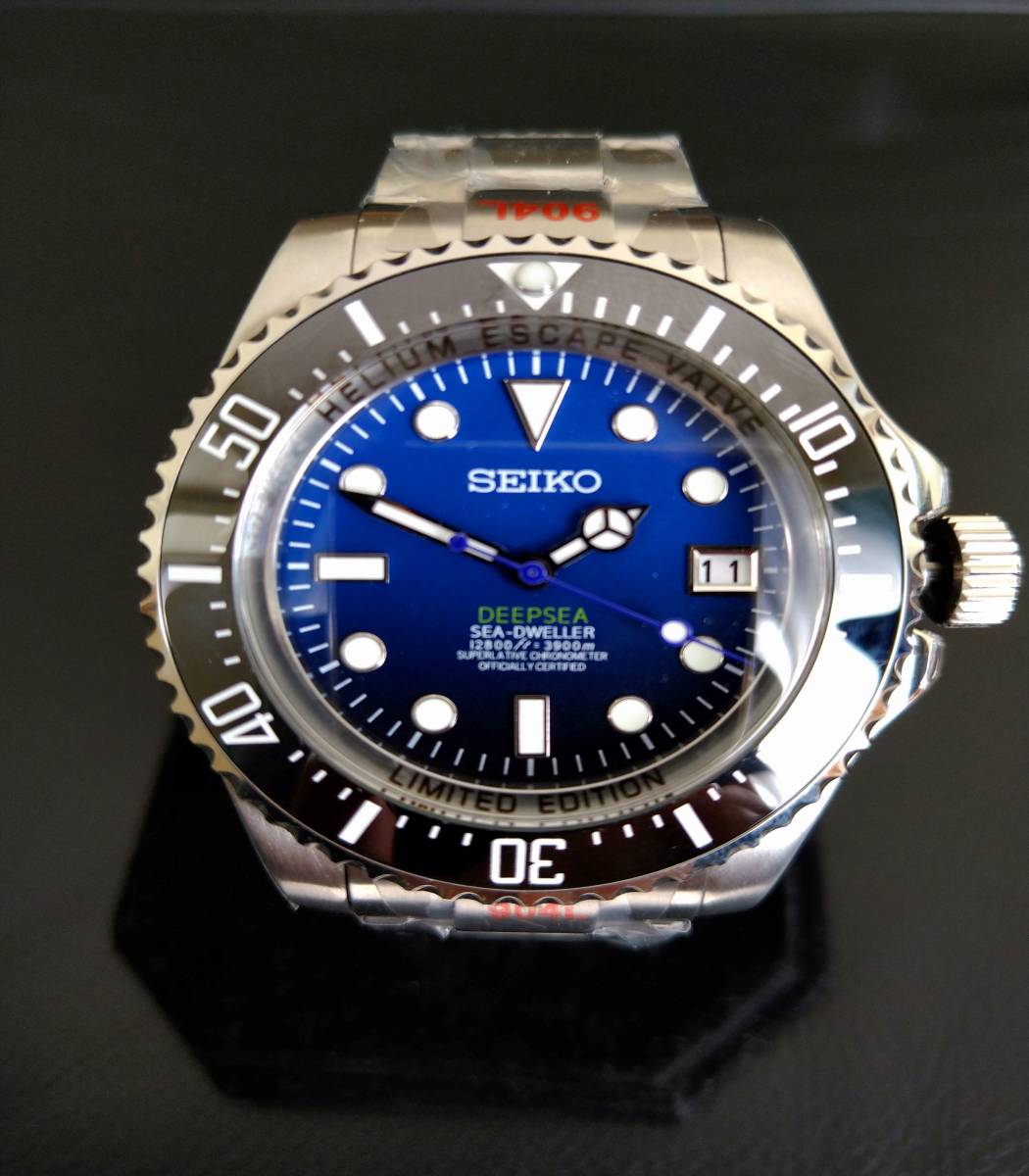 【未使用】1円〜 SEIKO MOD DEEPSEA SEA-DWELLER ブルー秒針 カスタム セイコー NH35 43mm ディープシー ...