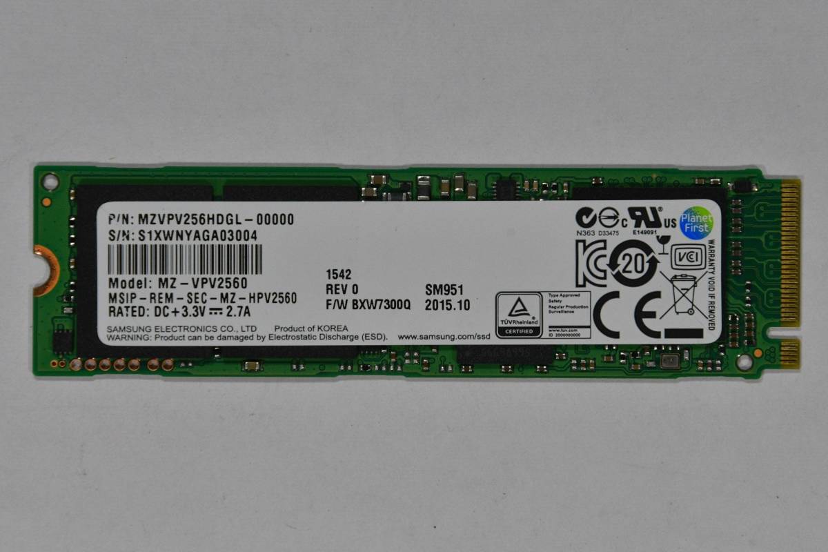 【目立った傷や汚れなし】動作保証★SSD M.2 NVMe 256GB SAMSUNG MZVPV256HDGL-0000★911の落札情報 ...