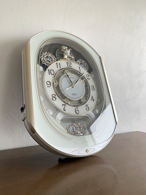[美品] セイコー SEIKO 電波クロック ウェーブシンフォニー RE556B 掛時計 からくり 電波時計 説明書、箱付き 価格52,500 ...