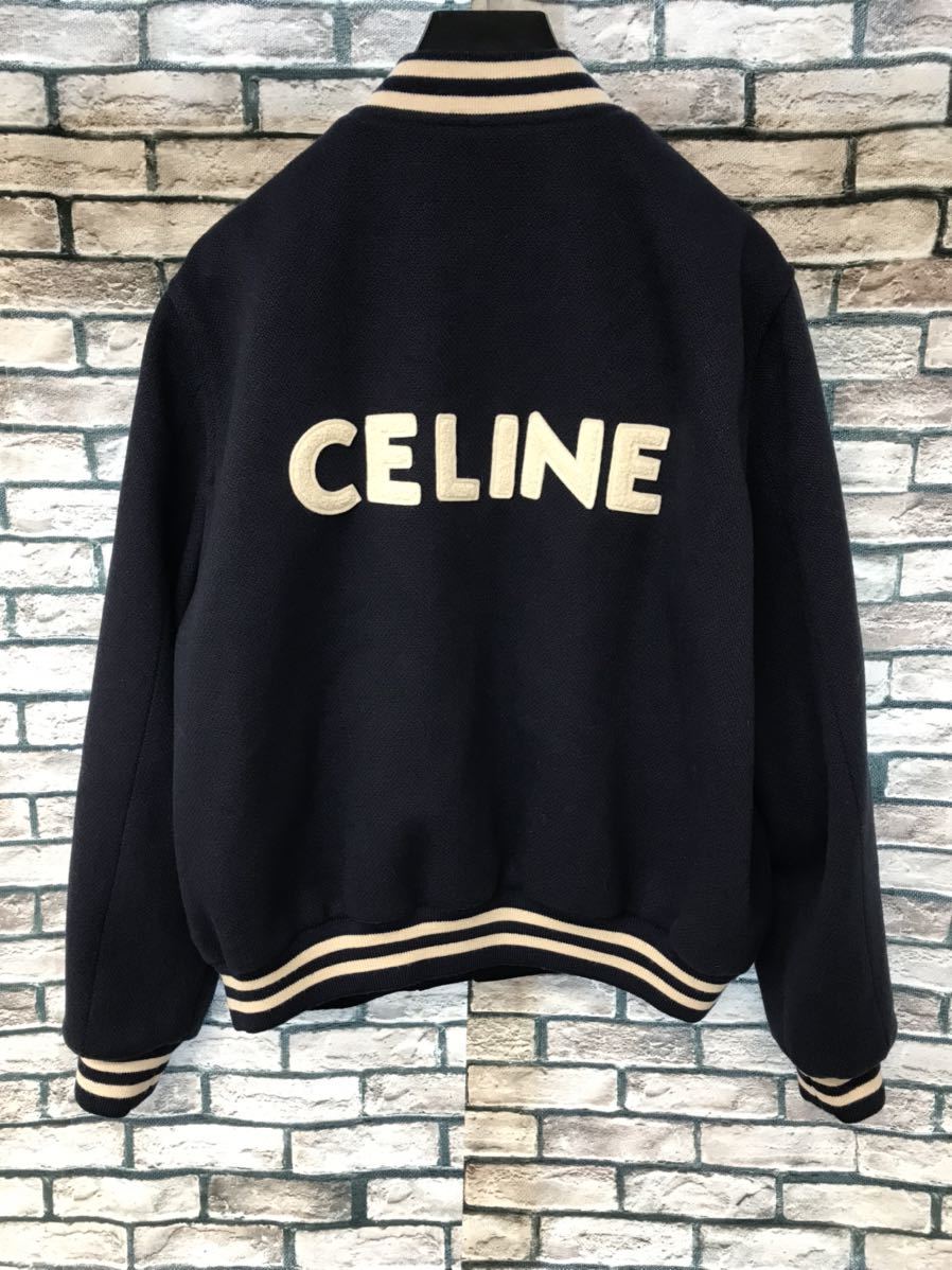 【目立った傷や汚れなし】極美品★CELINE セリーヌ★21AW 2V08F896C Loose Varsity-Style Jacket in Wool バックロゴルーズバーシティー ...