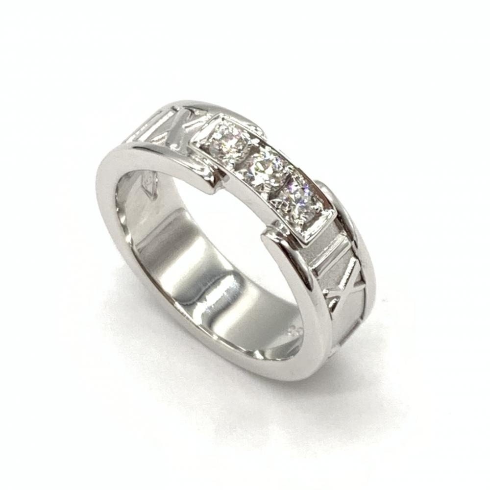 【目立った傷や汚れなし】TIFFANY＆Co. ティファニー アトラス リング 3Pダイヤ 指輪 アクセサリー レディース 750 ホワイトゴールド 8号 仕上げ済 管理RT30176の落札 ...