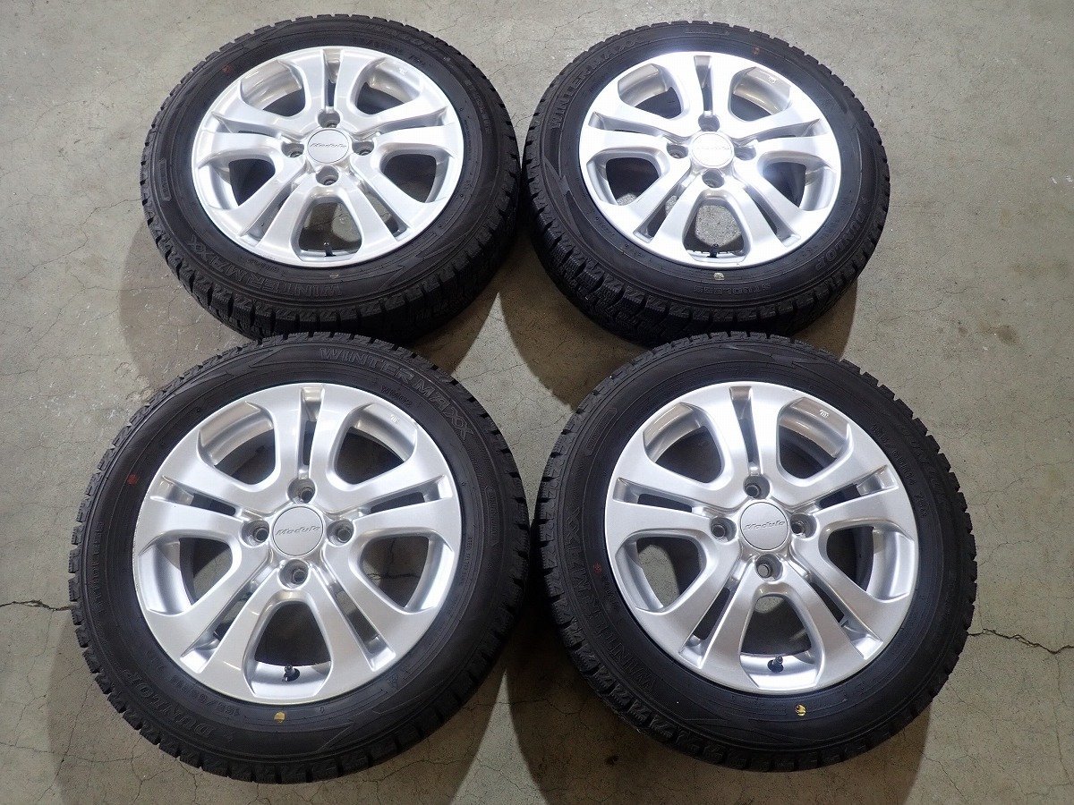 【傷や汚れあり】★ホンダ純正オプション Modulo モデューロ MS-020 15インチ 5.5J＋45 PCD100 4H 175/65R15 タイヤホイール 4本セット 個人宅配送不可の ...