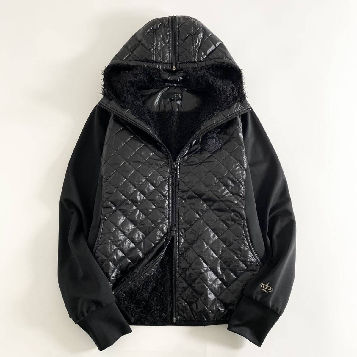 【目立った傷や汚れなし】Aa19 23区 ニジュウサンク スポーツ ゴルフウェア GOLF キルティングジャケット 中綿ダウン 異素材切替 3 ...