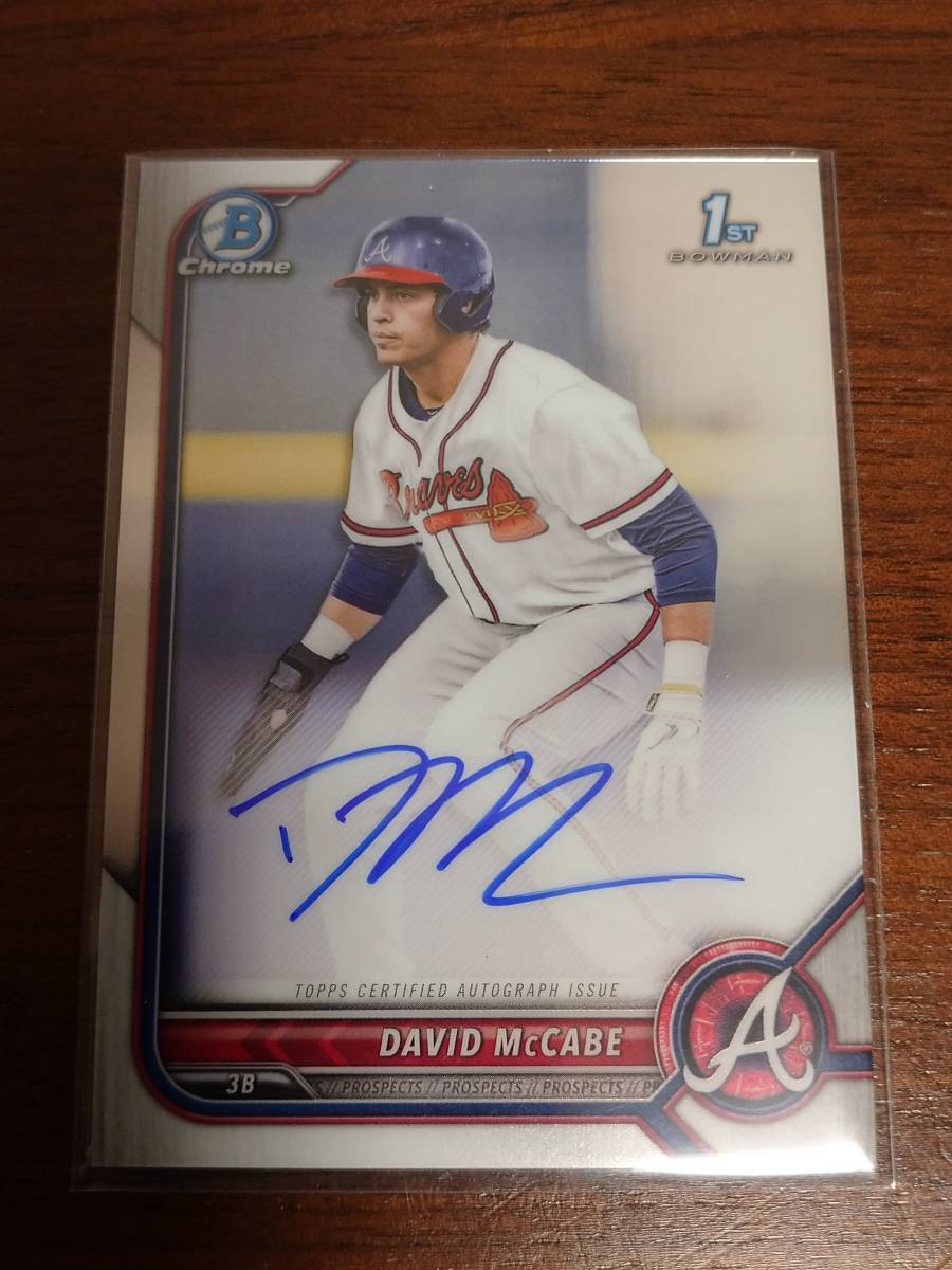 【未使用に近い】2022 Bowman Chrome David McCabe 1st Prospect Autograph Auto ...