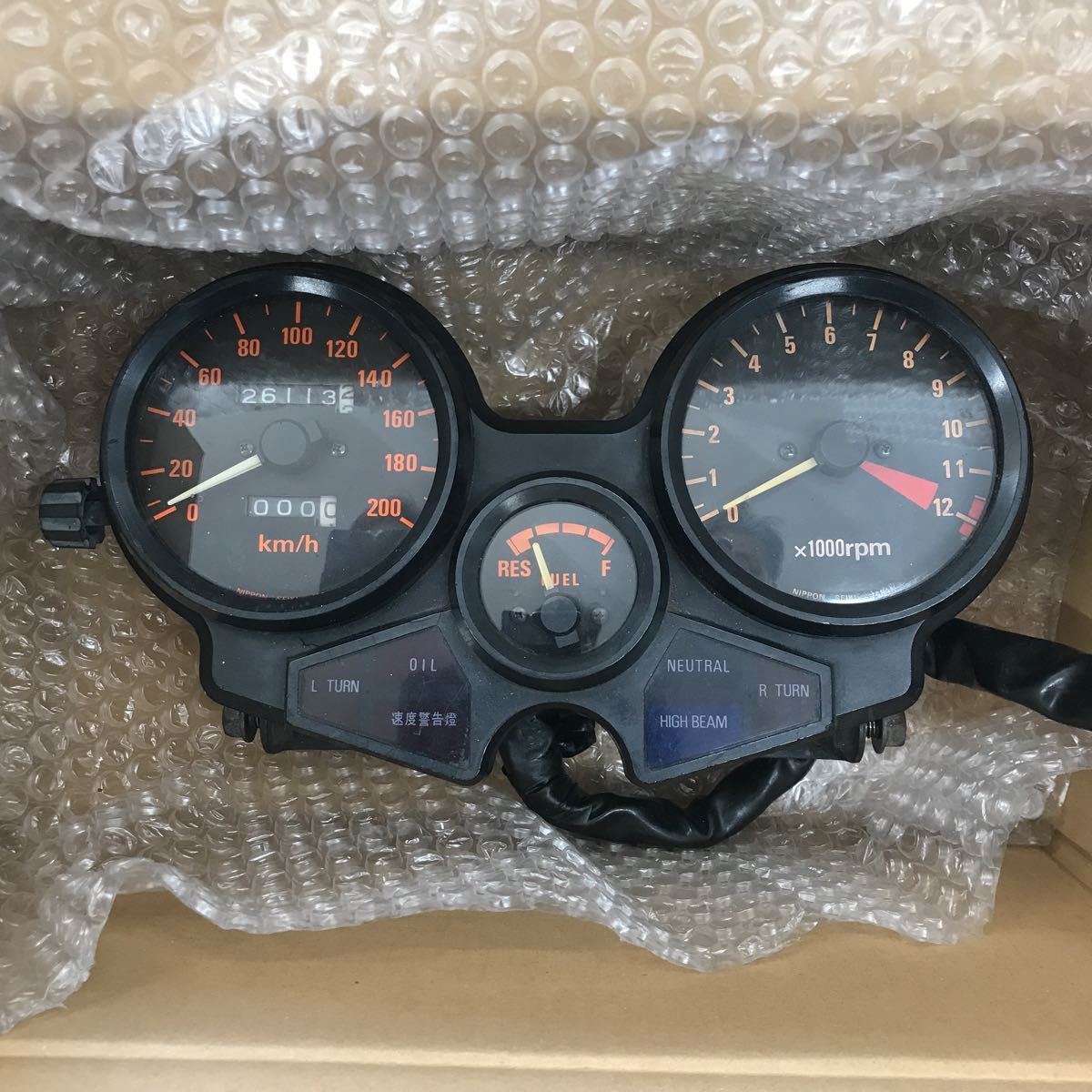 【目立った傷や汚れなし】ホンダ Cbx400f 1型 純正オリジナル メーター メーターステー付き タコメーター スピードメーター