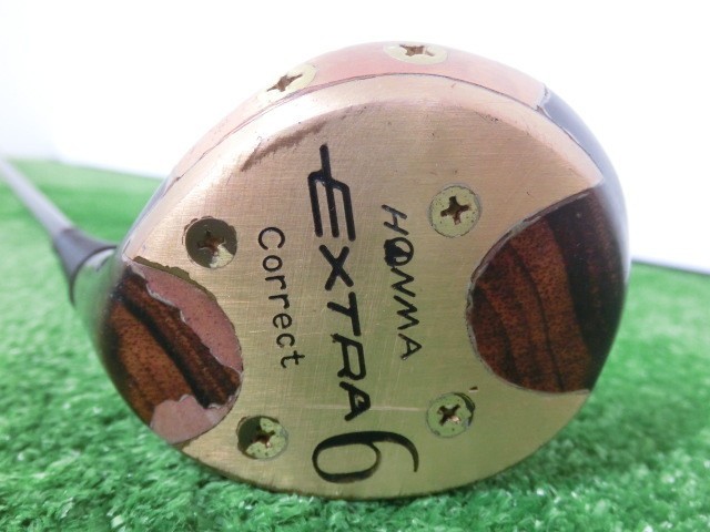 【傷や汚れあり】♪HONMA ホンマ EXTRA Correct 6W パーシモン フェアウェイウッド ?°/純正 シャフト HIGH-POWERED EXTRA90 FLEX-R-1 ...