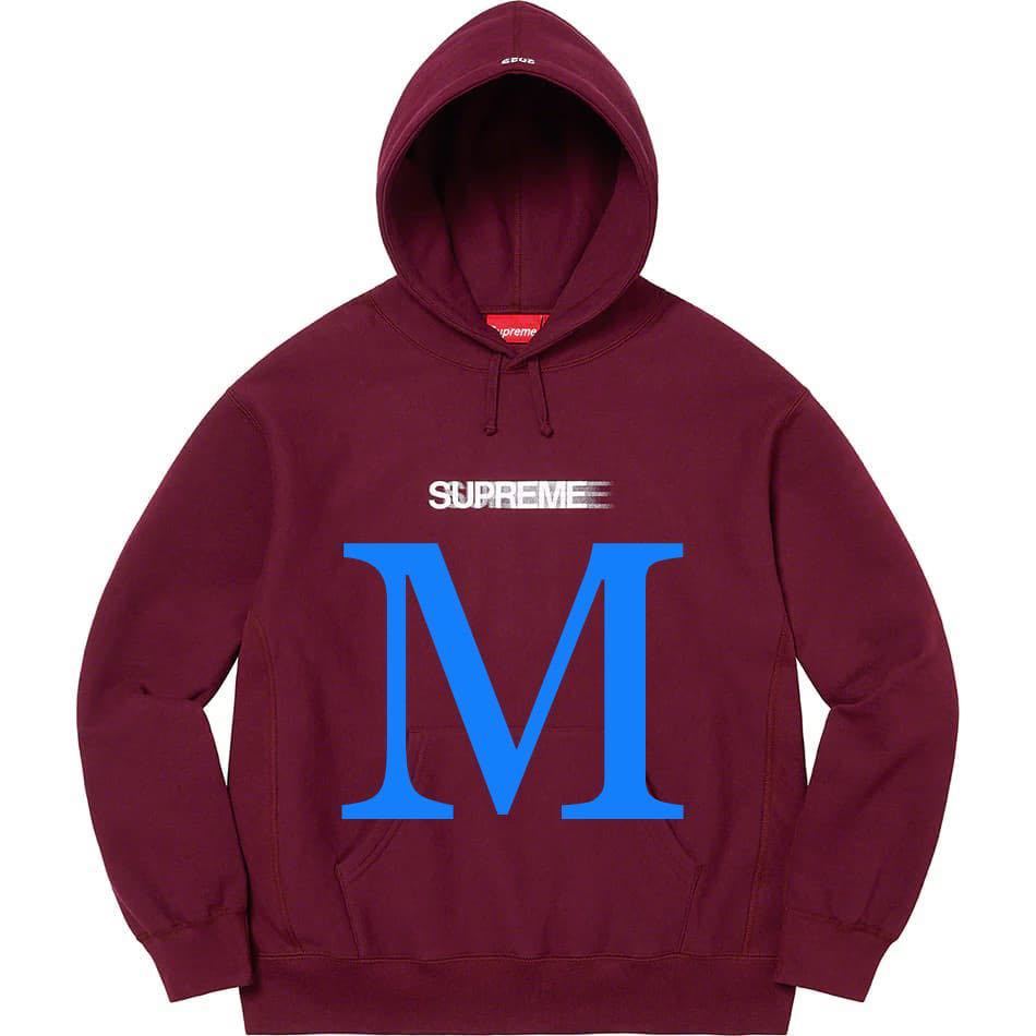 【未使用】【新品 バーガンディーM 23SS Motion Logo Hooded Sweatshirt】 supreme パーカー la box los angeles west ...