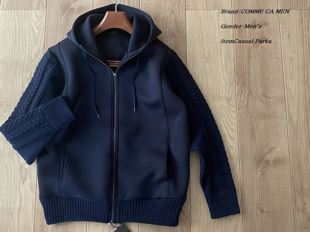 【未使用】新品訳有り COMME CA MEN コムサメン ケーブル編コンビ ジップアップパーカー 09ネイビー Mサイズ 45CA09 定価27,500円の落札情報詳細 - Yahoo ...