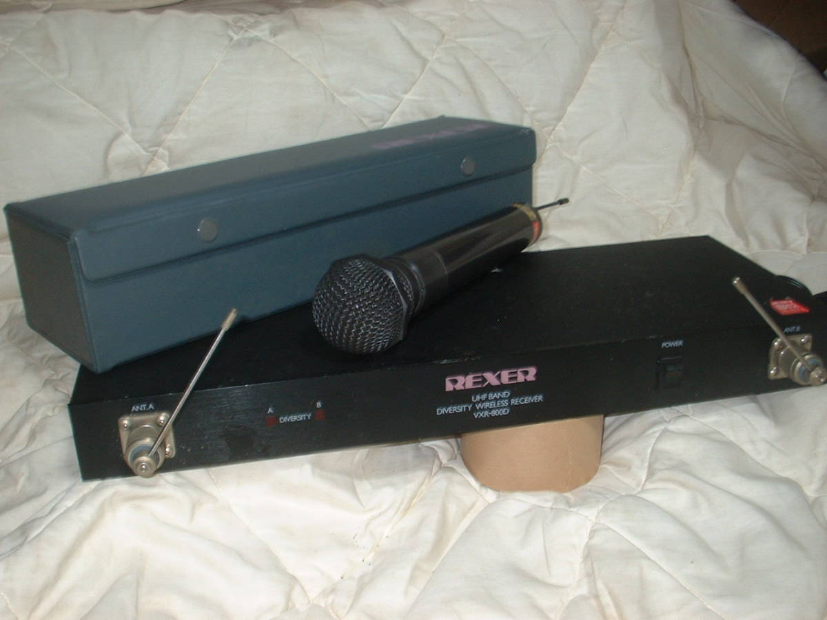 【やや傷や汚れあり】★動作OK【REXER/ワイヤレスマイク＆レシーバーセット（B-12）】★の落札情報詳細 - ヤフオク落札価格検索 オークフリー