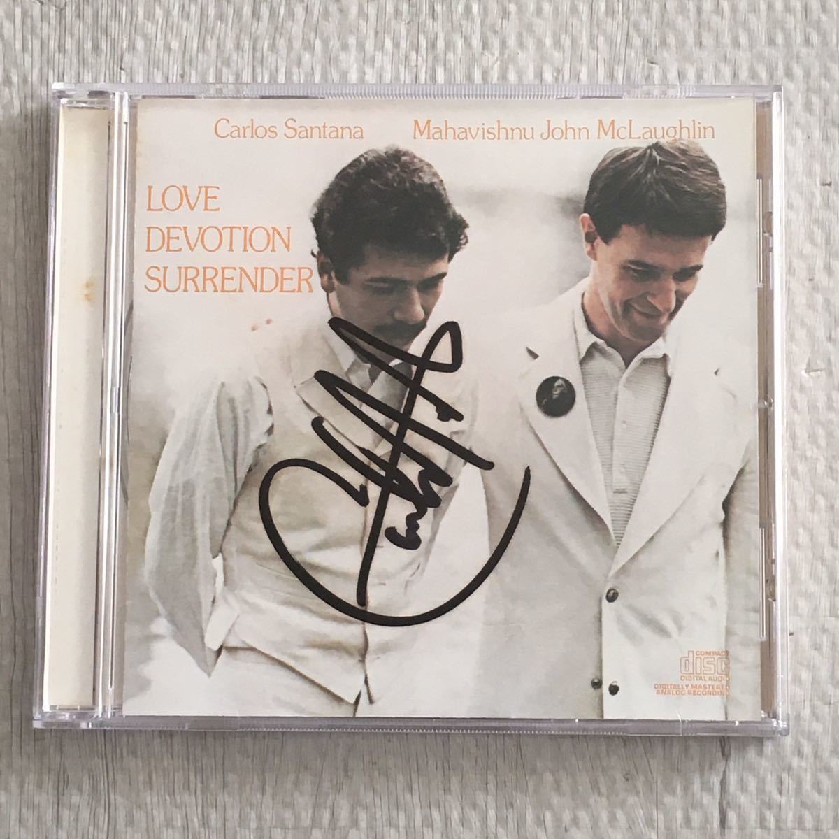 【目立った傷や汚れなし】直筆サイン入りジャズCD Carlos Santana & John McLaughlin “Love ...