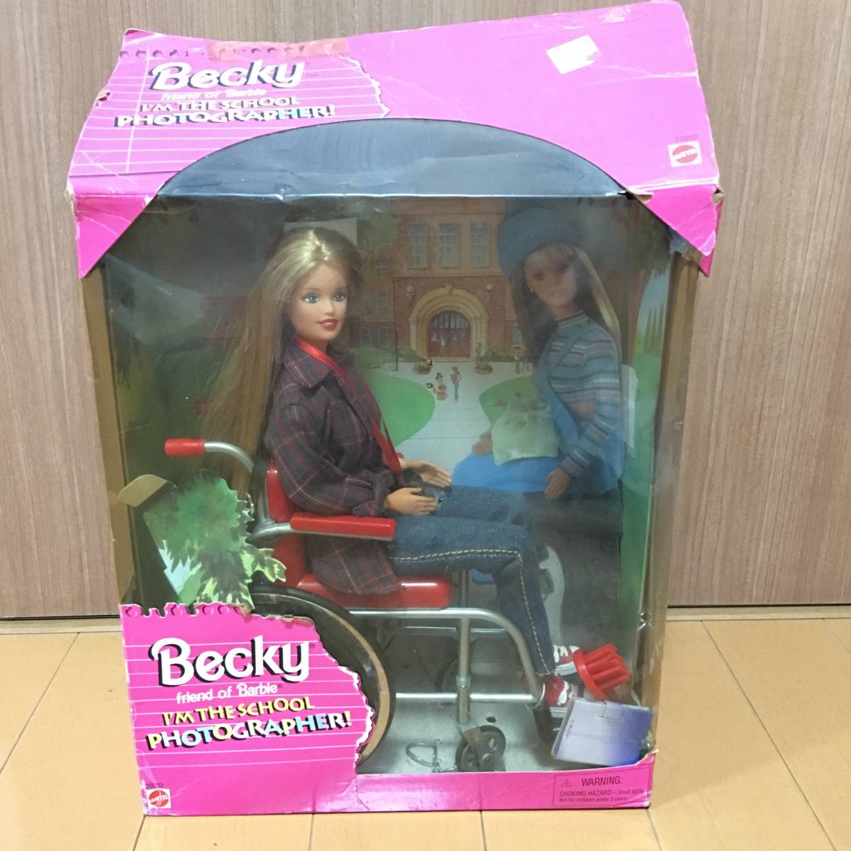 【やや傷や汚れあり】車椅子バービー ベッキー スクール フォトグラファー Barbie Becky I'm the School ...