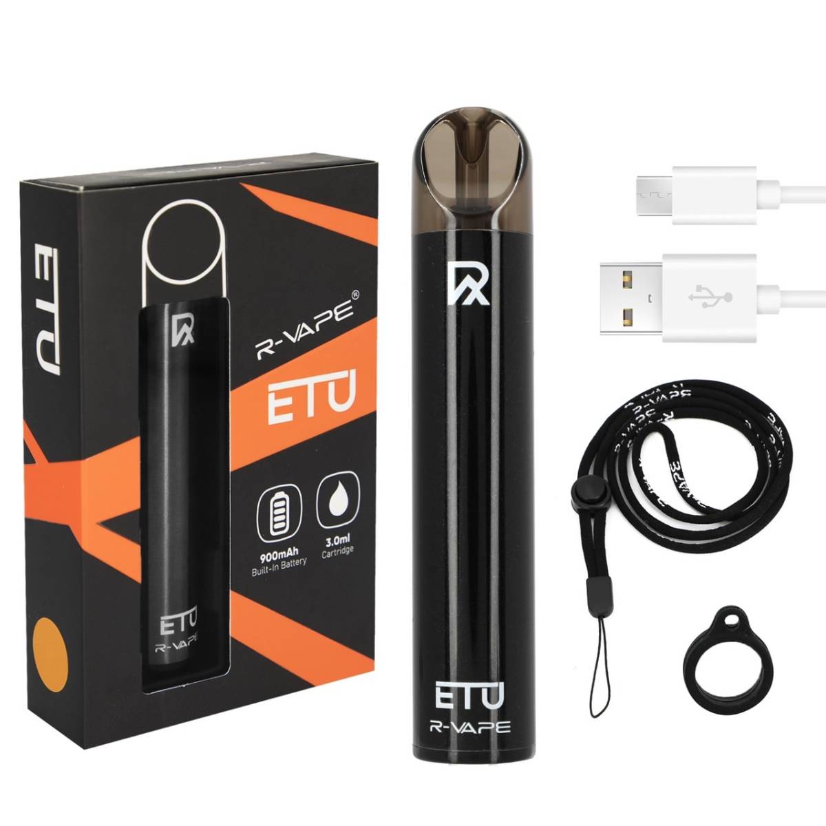 【未使用】502 電子タバコ 最新型VAPE 爆煙 ベイプ スターターキット 禁煙補助に最適 900mAh POD型 ニコチンなし ストラップ ...