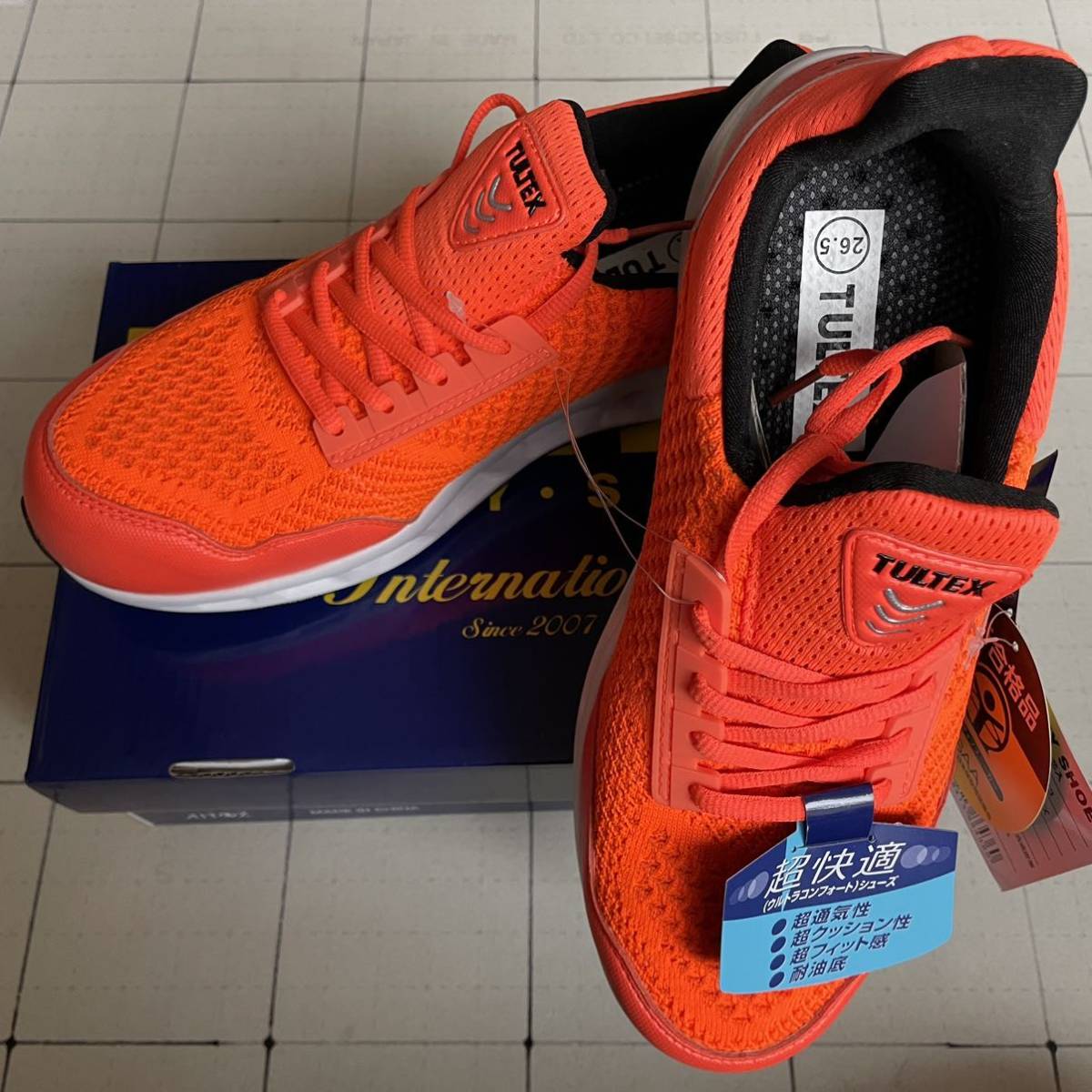 【未使用】【TULTEX】タルテックス アイトス 超軽量安然靴/セーフティースニーカー 通気性/クッション性 26.5cm オレンジ/橙 51652-063 ローカットの落札情報詳細 ...