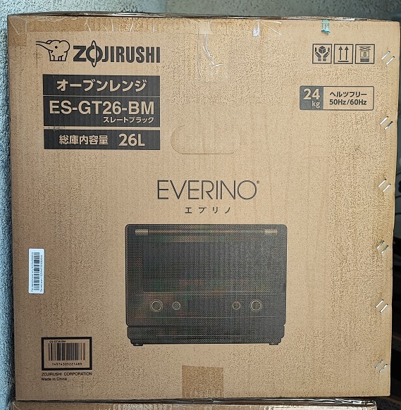 【未使用】新品 未開封 象印 ZOJIRUSHI EVERINO エブリノ オーブンレンジ ストレートブラック ES-GT26-BM 電子レンジ の落札情報詳細 - ヤフオク落札価格検索 オークフリー