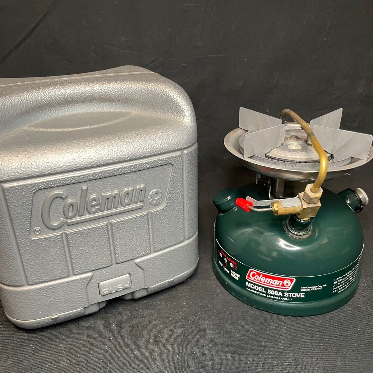 【傷や汚れあり】Coleman model 508A シングルストーブ コールマン アウトドア キャンプ ケース付き BBQ レトロ ...