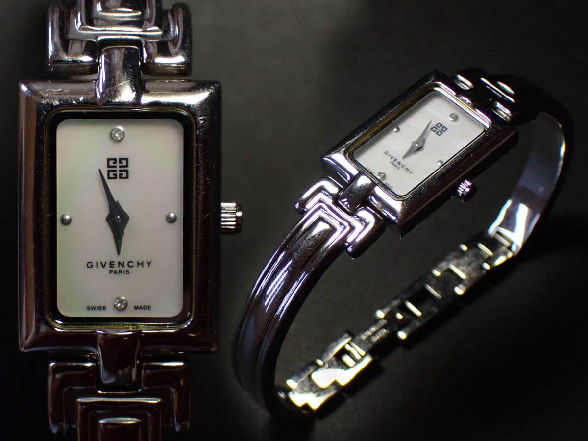 【やや傷や汚れあり】【近】③ 真物保証 GIVENCHY MILLESIME ダイヤ付 シェル文字盤 ジバンシー ミレジム レディース 腕時計の落札情報詳細 - ヤフオク落札価格検索 オークフリー