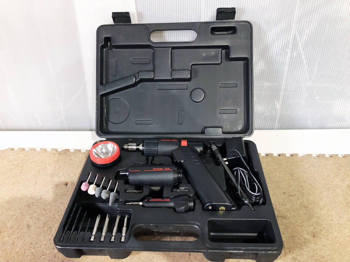 【やや傷や汚れあり】★ 中古★MODULAR TOOL KIT 5-in-1 ツールキット DT-100 ドライバー ライト 電動工具セット ...