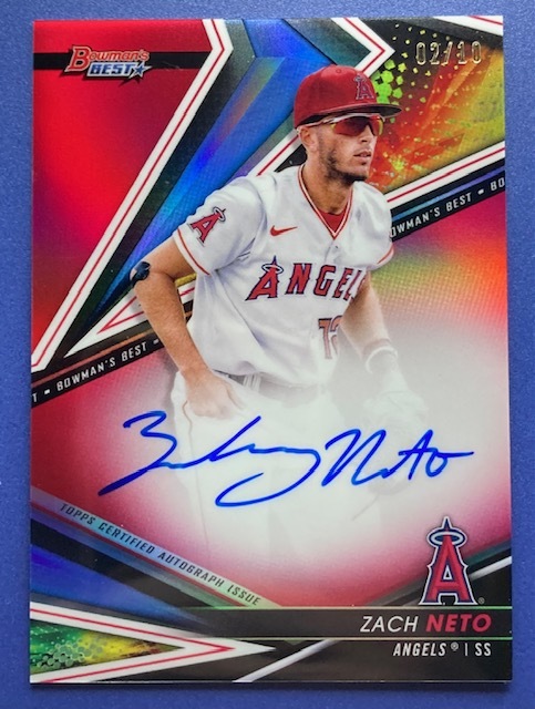 【目立った傷や汚れなし】【10枚限定】2022 Topps Bowman’s Best Zach Neto Auto 直書サイン ザックネト ...