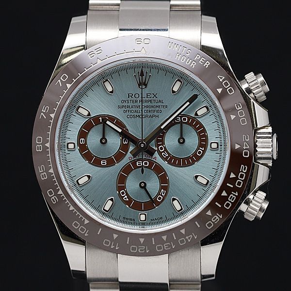 【未使用に近い】1円 コマ1/ギャラ/箱付 稼働 新品同様 ロレックス デイトナ コスモグラフ アイスブルー文字盤 PT AT 116506 ...