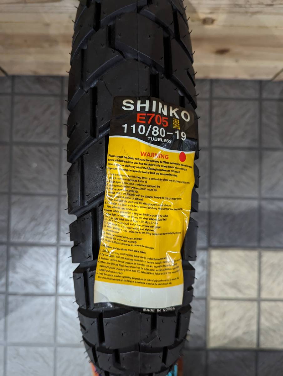 【未使用】SHINKO E705 フロントタイヤ 110/80-19【19年33週製造】★ストリート75％、トレール25％の落札情報詳細 ...