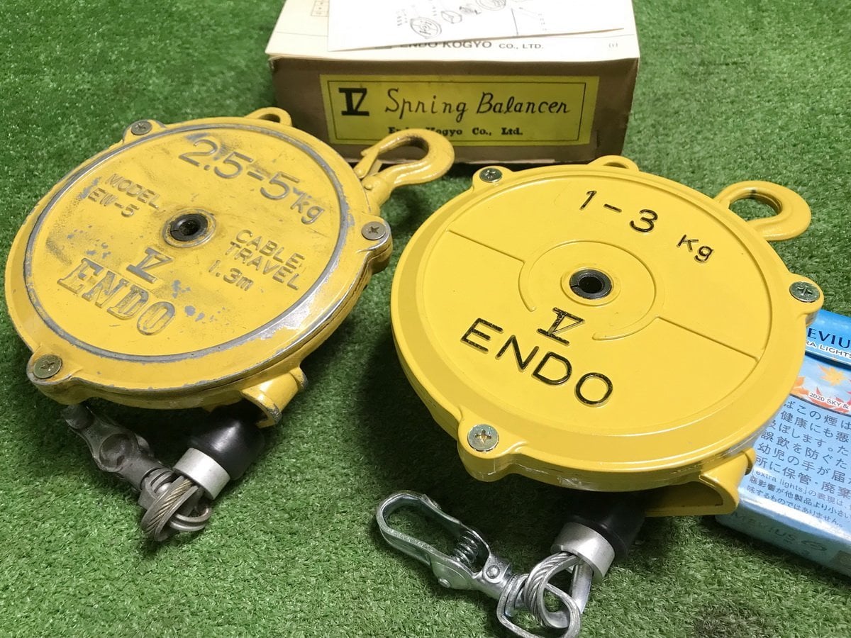 【未使用】長飯k465 ENDO 遠藤 スプリングバランサー『EW-3/EW-5』ストローク1.3m 容量範囲(1-3kg/2.5-5kg) 取説付き★2個セットの落札情報詳細 - ヤフオク ...